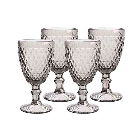 Set De Copas De Cristal Gran Diamante Claro Ml MCR CL