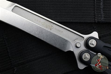 Microtech Tachyon Iii Butterfly Knife Black Stonewash Blade 173 10