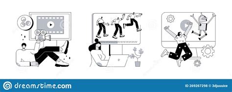 Video Post Production Abstract Concept Vector Illustrations Stock
