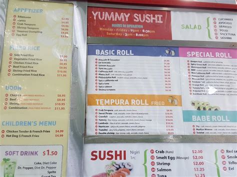 Menu At Yummy Sushi Restaurant Minden