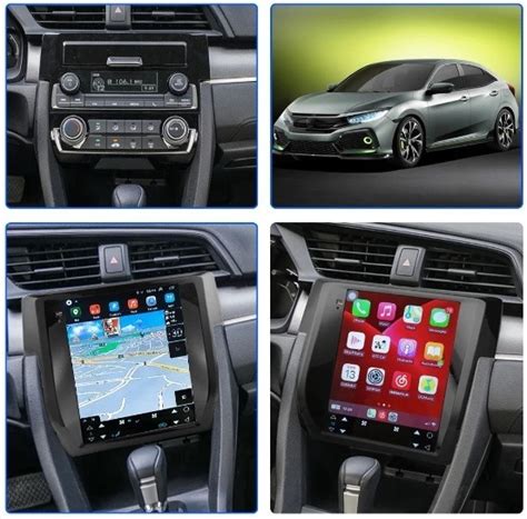 Central Multimídia Android Tesla Honda Civic G10 2016 2019 Frete Grátis