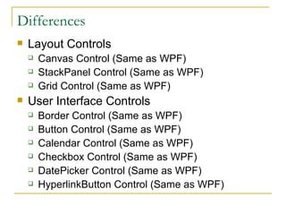 From Windows Presentation Foundation To Silverlight PPT
