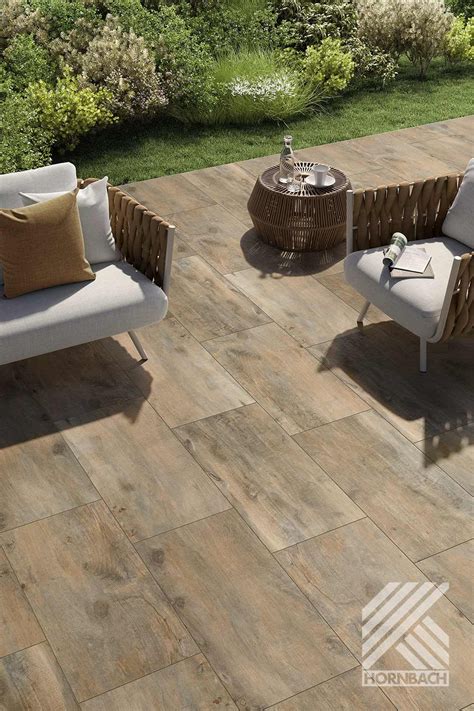 Flairstone Feinsteinzeug Terrassenplatte Wood Light Brown 90 X 45 X 2 Cm Rektifizierte Kante Bei