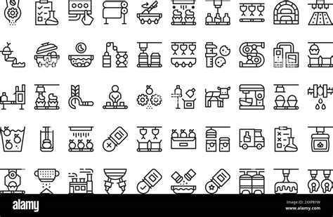 Food Processing Icons Collection Is A Vector Illustration With Editable