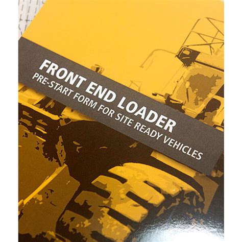 front end loader pre start checklist book
