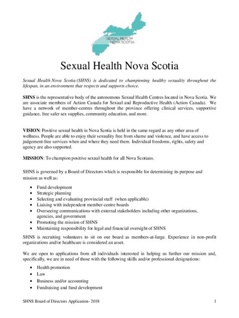 Fillable Online Sexual Health Nova Scotiachampioning Positive Sexual