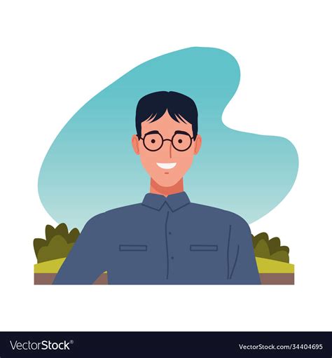 Nerd Man Perfectly Imperfect Character Icon Vector Image