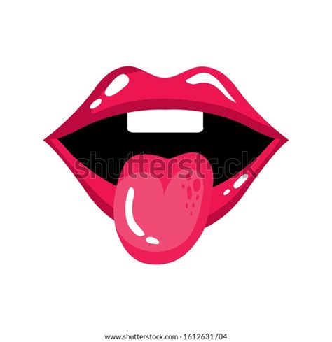 Sexy Mouth Tongue Out Pop Art Stock Vector Royalty Free 1612631704