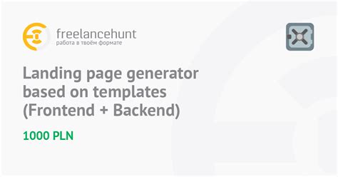 Landing Page Generator Based On Templates Frontend Backend • Freelance Job In Html And Css