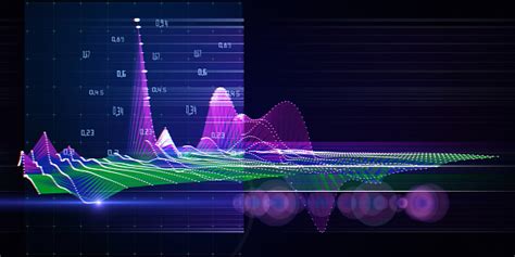 추상 배경에는 색상 흐릿한 선과 어두운 데이터가 포함됩니다 기술 3d 물결 모양의 다각형 개념 빅 데이터 데이터의 프리젠 테이션