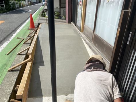 綾川町O先生の塾コンクリートスロープ工事 株 カインズガーデン香川の庭リフォーム工事外構エクステリア修繕工事