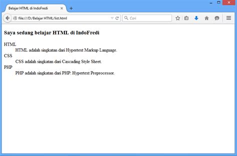 Cara Membuat Description List Dalam Html Tag Dl Dt Dan Dd