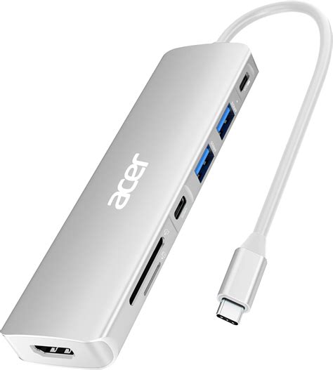 Acer Usb C Hub 7 In 1 Usb C To Hdmi Splitter 2 Usba 3 1 Gen1 And 5gbps Type C Data