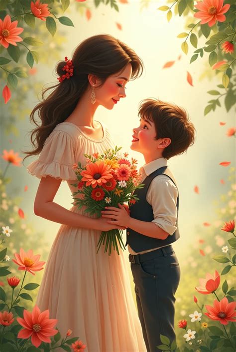 Stable Diffusion Prompt Mom And Son Both In A Beautiful Outfit With