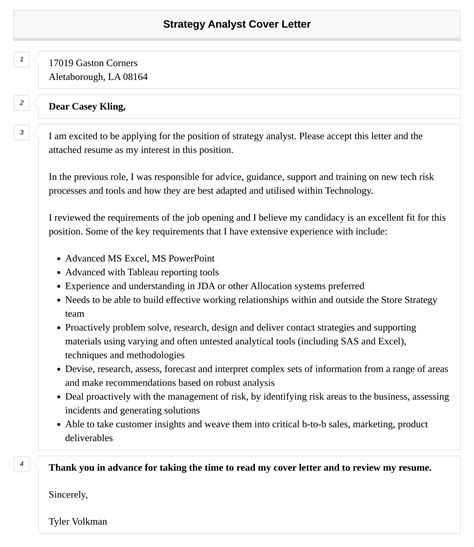 Strategy Analyst Cover Letter Velvet Jobs