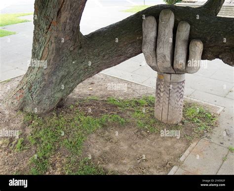 Hand Sculpture Is A Creative Artistic Solution Supporting A Lateral