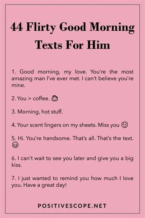 44 Flirty And Cute Good Morning Texts For Him Positive Scope