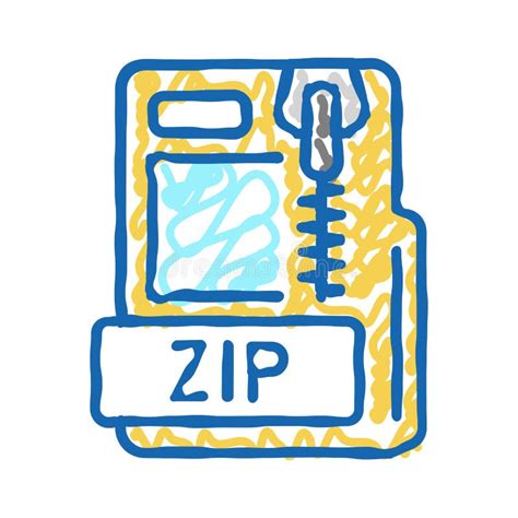 Zip File Format Document Icon Doodle Illustration Stock Vector Illustration Of Vector Format