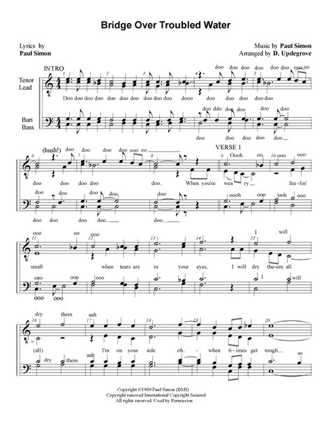 Bridge Over Troubled Water Arr Donald Updegrove Sheet Music Simon