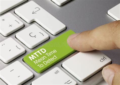 MTTD Mean Time To Detect Inscription On Green Keyboard Key Stock