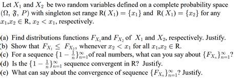 solved let x1 and x2 be two random variables defined on a
