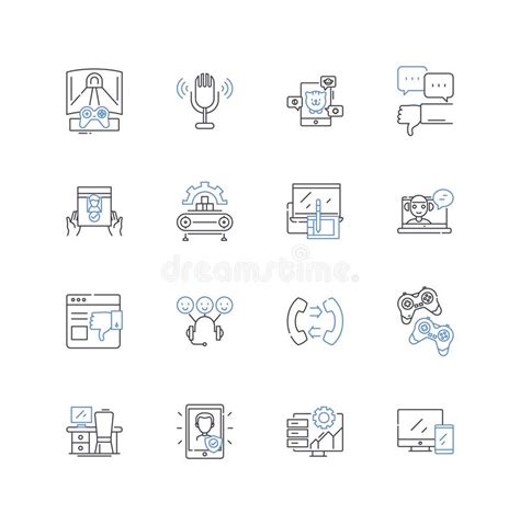 Data Storage Line Icons Collection Backup Archive Compression