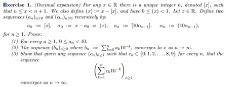Solved Exercise 1 Decimal Expansion For Any 2 Er There Is