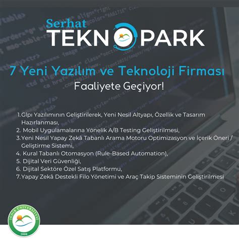 Serhat Teknoparkta 7 Yeni Yazılım ve Teknoloji Firması Faaliyete