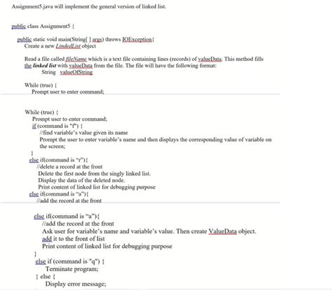 Solved Assignment5 Java Will Implement The General Version Chegg