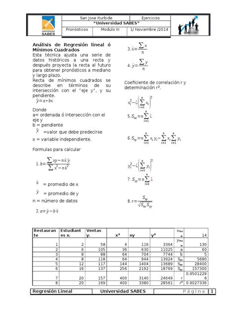 Pdf Análisis De Regresión Lineal ó Mínimos Cuadrados Dokumentips