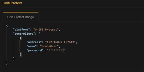 Unifi Protect BridgeUniFi ProtectNo UniFi Protect Login Credentials Have Been Configured