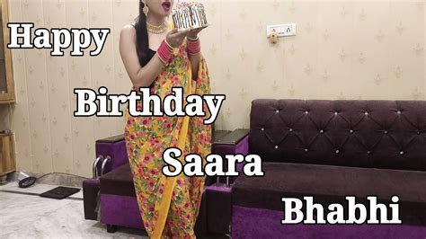 Indian Beautiful Saara Bhabhi Celebrate Her Birthday With Devar Ji Saara Bhabhi Give Return Gift