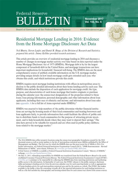 2016 Hmda Home Mortgage Disclosure Act Federal Housing Administration