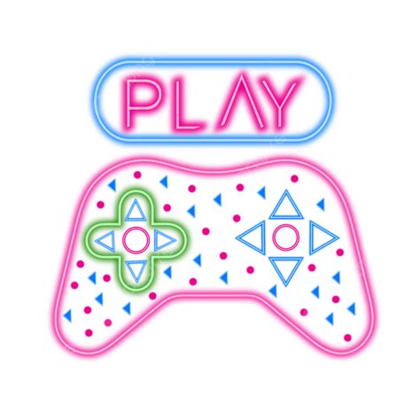Play Game Button Vector Hd PNG Images Neon Game Play Button Design