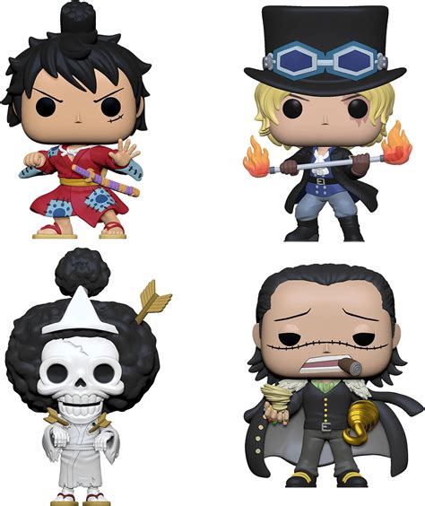 Amazon Com Funko Pop Anime One Piece Set Of Sabo Crocodile Brook And Luffy Gear Toys