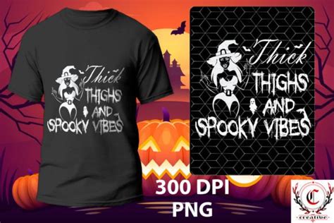 Thick Thighs Spooky Vibes Halloween Graphic By CordovaCreative