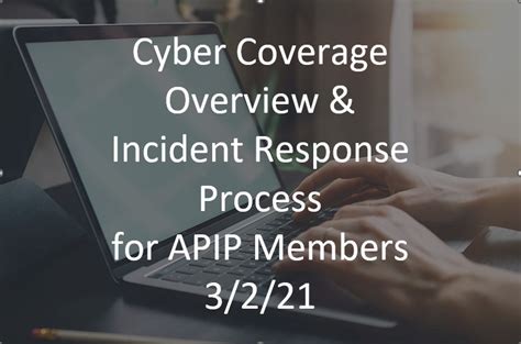 Cyber Coverage Overview And Incident Response Process For Apip Members Training And Education