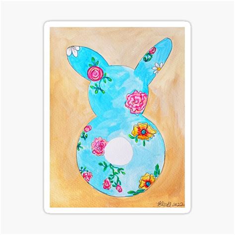 Peeps Blue Floral Easter 2022 Sticker For Sale By Brendaknoll Redbubble