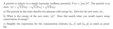 Solved A Particle Is Subject To A Simple Harmonic Oscillator Chegg Com