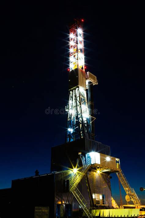 Drilling Rig In Oil Field For Drilled Into Subsurface Stock Image