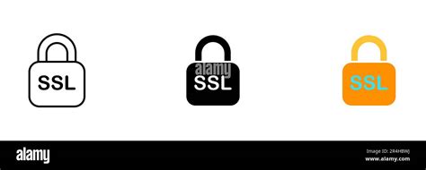 An Icon Of A Lock With The Letters Ssl Written On It Indicating A Secure Connection Vector Set