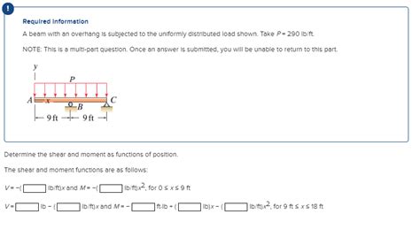 solved required information a beam with an overhang is