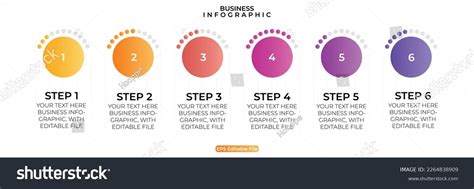 Professional Infographic Business Template Sixstep Timeline Stock