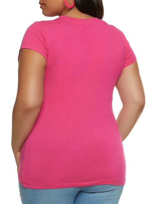 Plus Size Basic Short Sleeve Crew Neck Tee