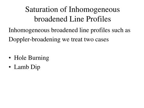 Ppt Spectral Line Widths And Saturation Broadening In Spectroscopy Powerpoint Presentation