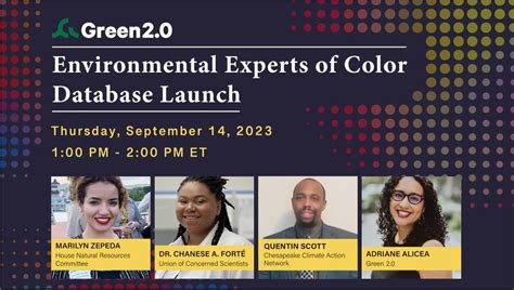 Anna Liza Badaloo On Linkedin The Green 20 Environmental Experts Of Color Database Launch