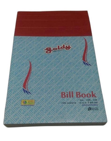 Goldy Blue And Red Cash Memo 108cm Bill Book At Rs 95 Piece In Pune