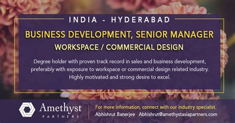 Amethyst Partners On Linkedin Businessdevelopment Seniormanager Workspace Commercialdesign