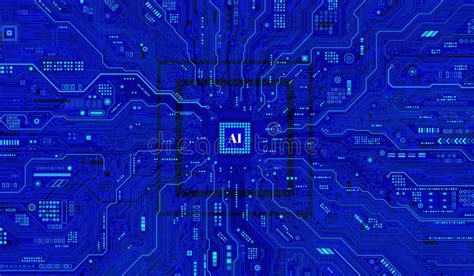 Cpu Chip On Motherboardfuturistic Microchip Processor Stock Vector