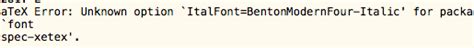Xetex Xelatex Installed Italic Font Not Appearing Tex Latex